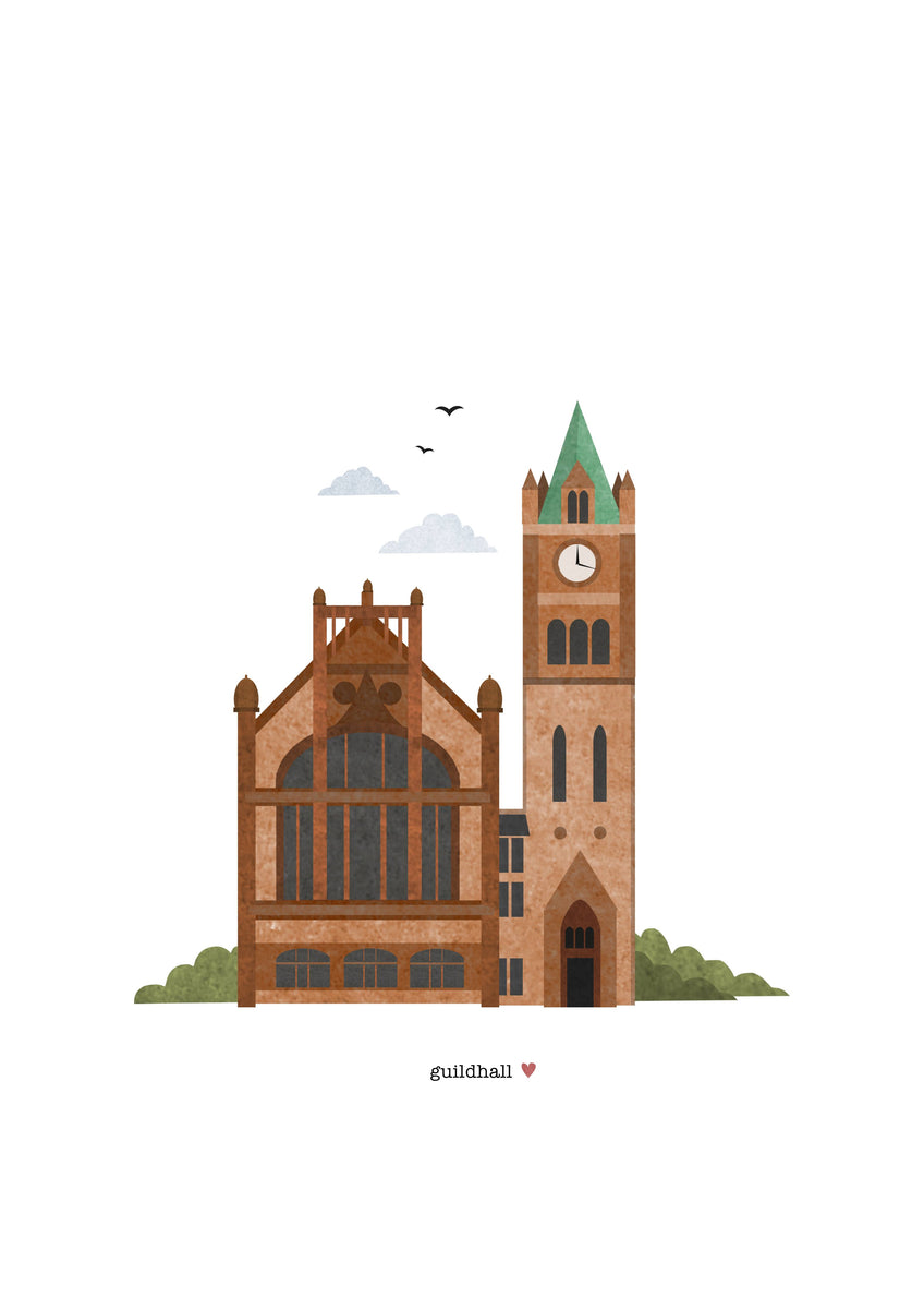Guildhall Illustrated A4 Print – Visit Derry